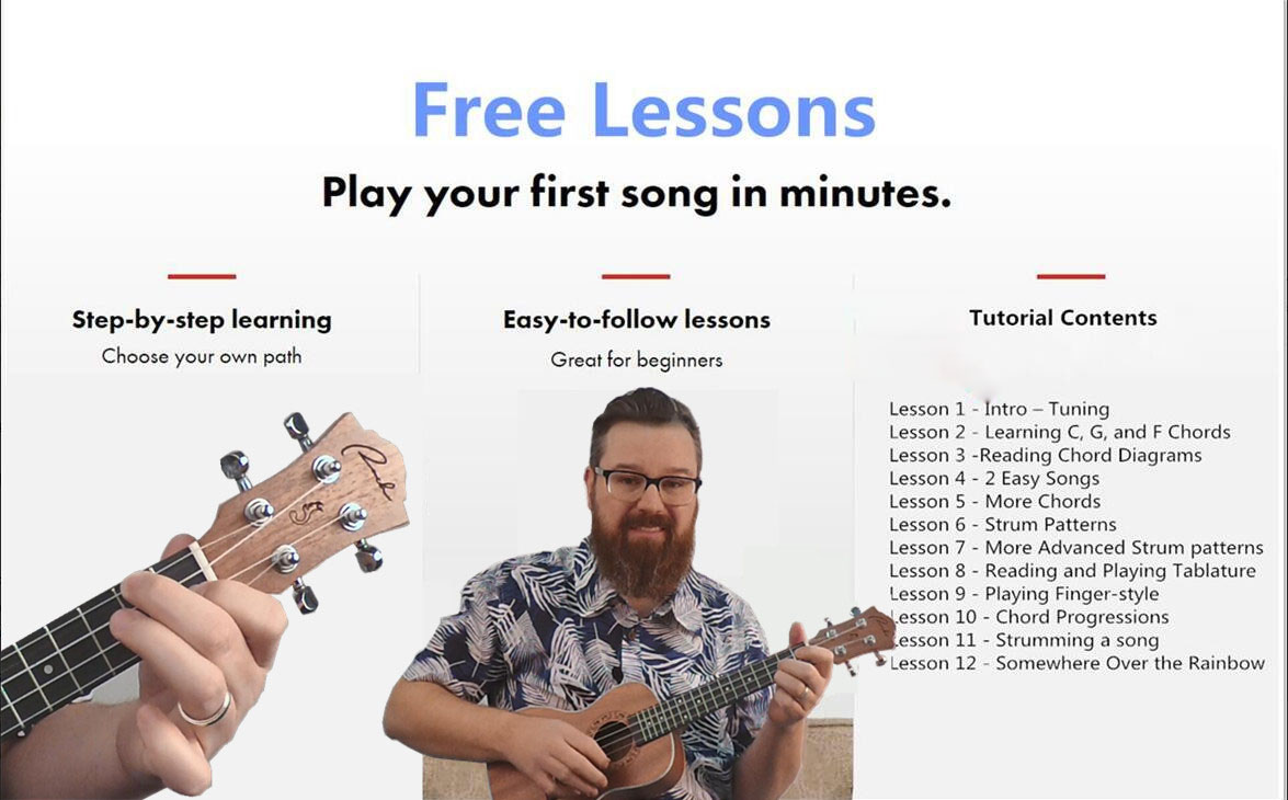 Free-Ukulele-Beginner-Lessons | Guitar, Ukulele with Music Instrument ...