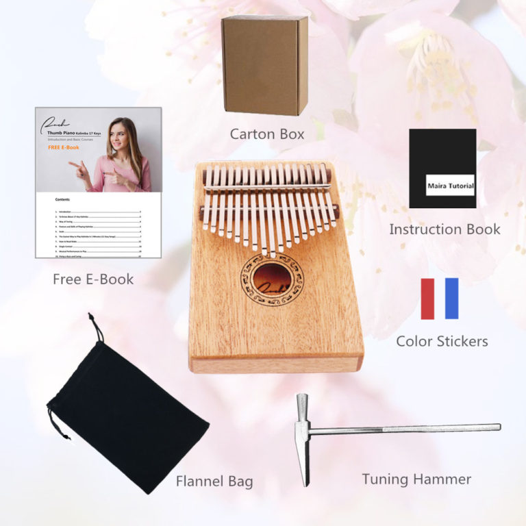 Kalimba 17 Keys Thumb Piano - Portable Mbira Mahogany Body