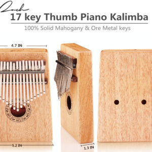 Kalimba 17 Keys Thumb Piano - Portable Mbira Mahogany Body