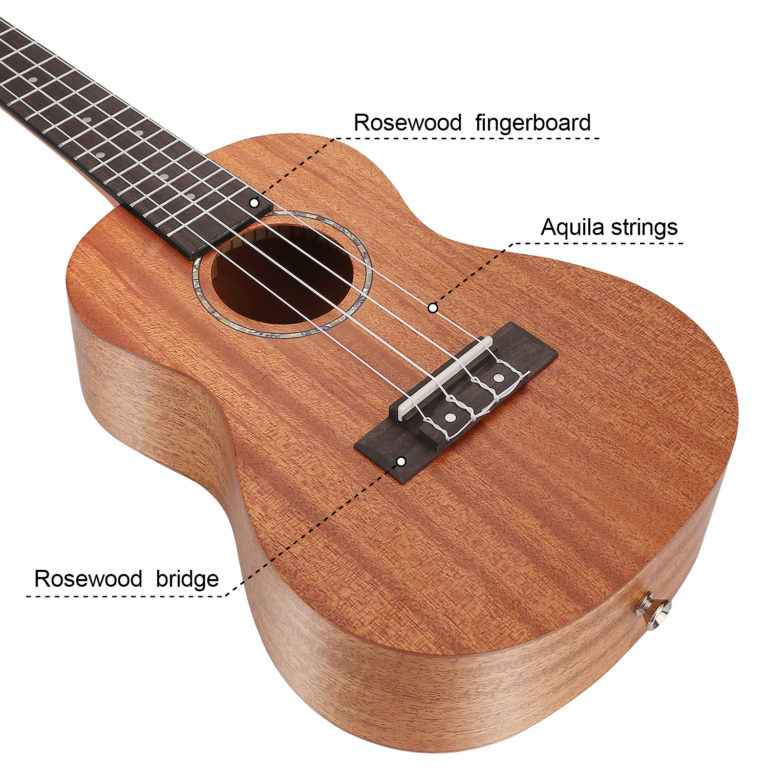 Concert Ukulele For Beginner, Mahogany Solid Top, 23 Inch