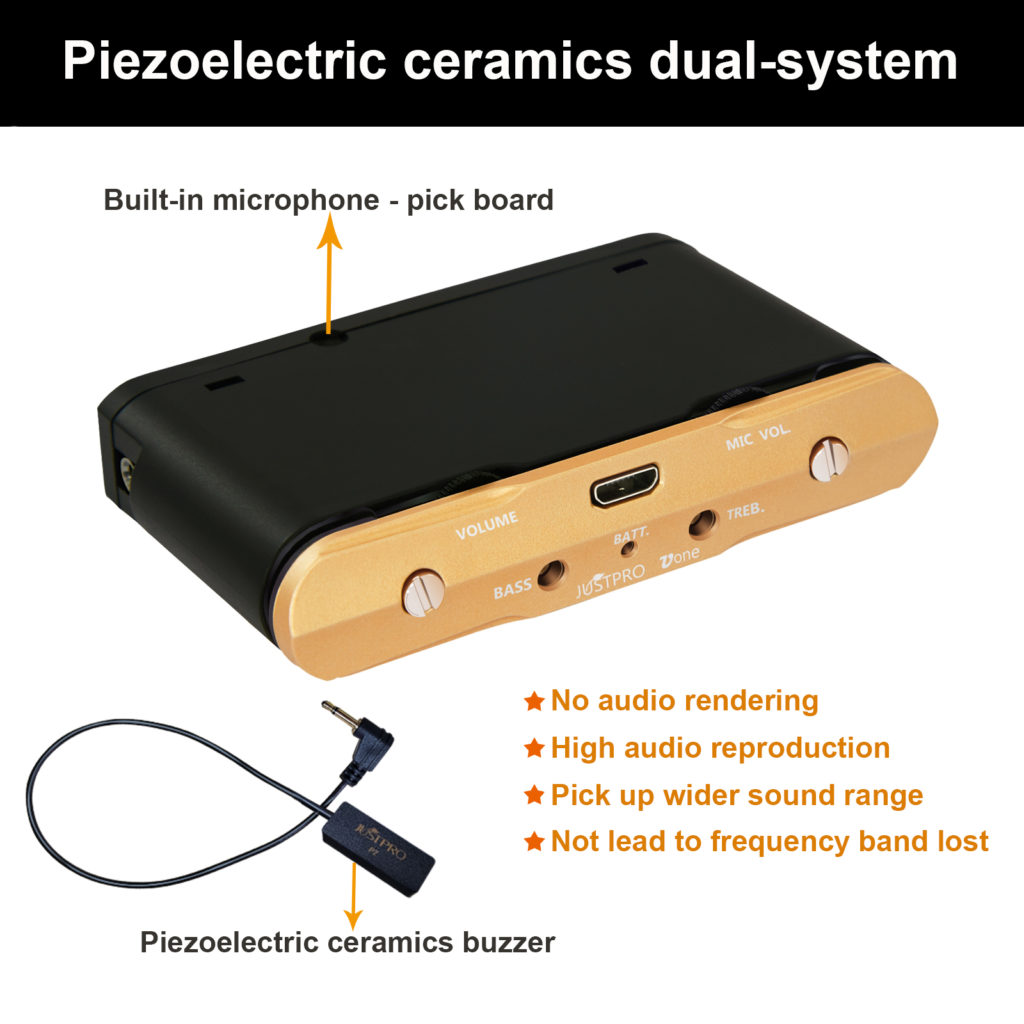 Piezoelectric Dual-System Ukulele Pickup - 21 – 30 Inch Ukulele