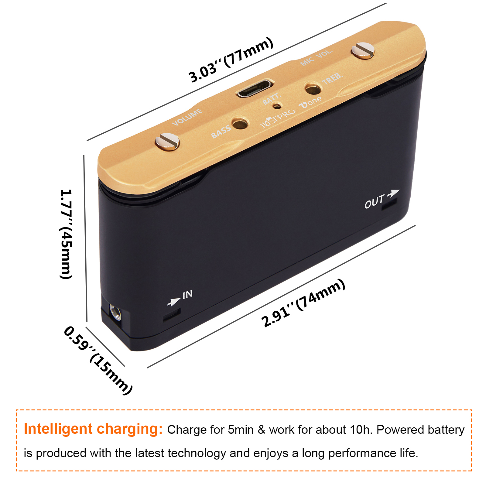 Piezoelectric Dual-System Ukulele Pickup - 21 – 30 Inch Ukulele