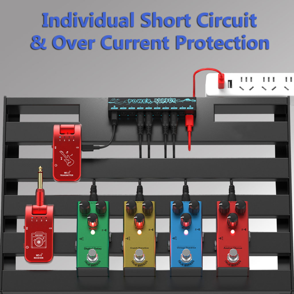 Ranch Guitar Pedal Power Supply with 8 Isolated DC Outputs for 9V ...